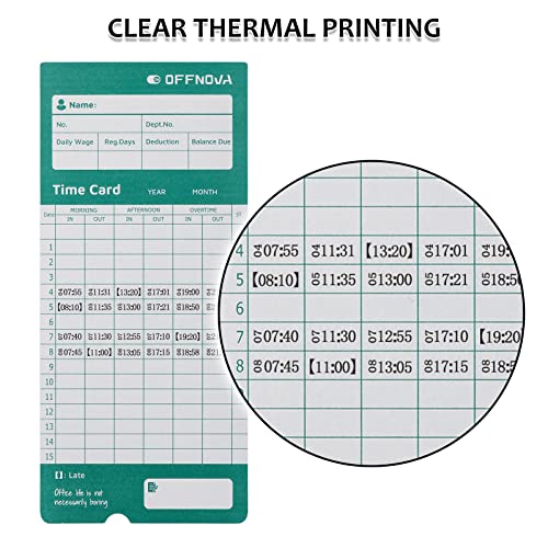 Snapklik.com : Thermal Time Cards, Double-Sided Monthly Time Cards For ...