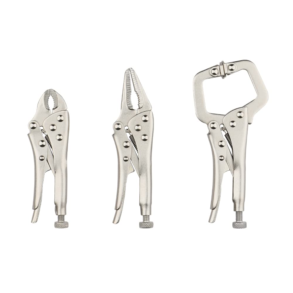 Snapklik.com : Hoteche 3pcs 5" Mini Locking Plier Set C-Clamp