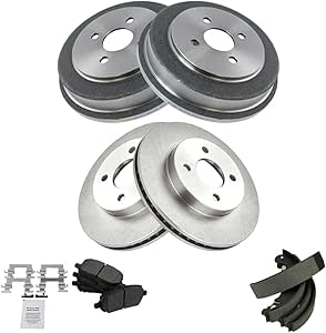 Amazon.com: JH FLASK Front & Rear Posi Metallic Brake Pads Rotor Kit Compatible with Bka11965 ...