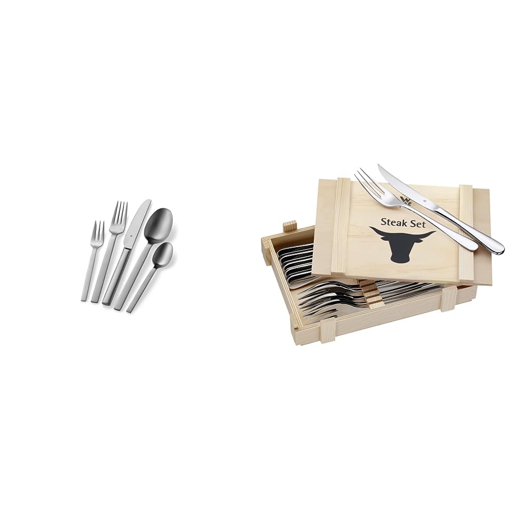 WMF Alteo Edelstahl Besteck Set 6 Personen, 30-teilig, Monobloc-Messer ...
