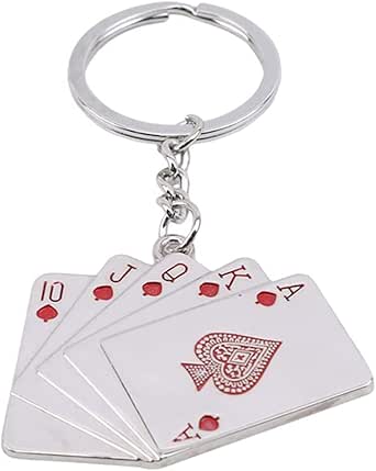 JINZHOUFZ Playing Cards Keychain Poker Keychains for Men Key Ring ...