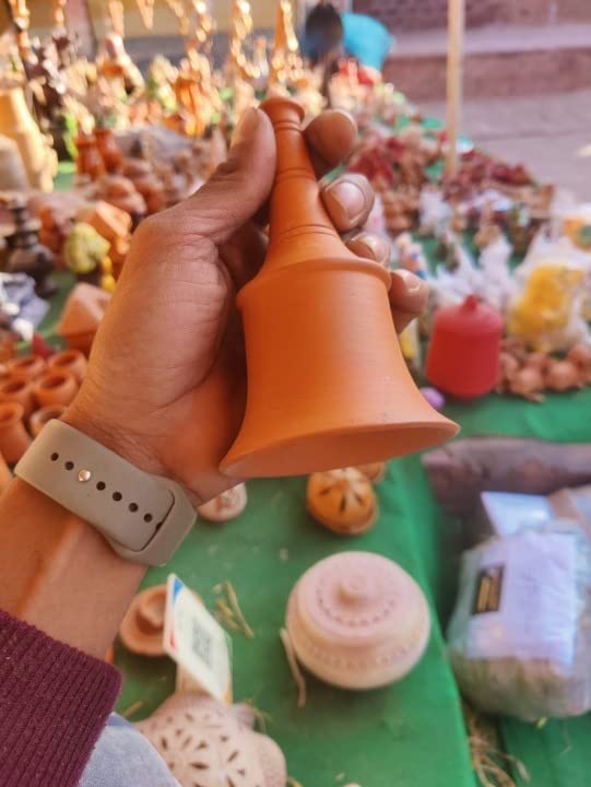 RUKDA Handmade Pooja Bell (Ghanti) Made of Pure Pokaran Pottery ...