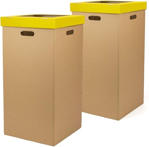 ONLY BOXES, Confezione da 2 cestini in cartone, cestino con coperchio ...