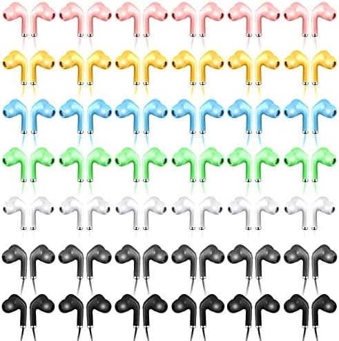 Amazon.com: 50 Pack Bulk Earbud Headphones with Mic Assorted Colors ...