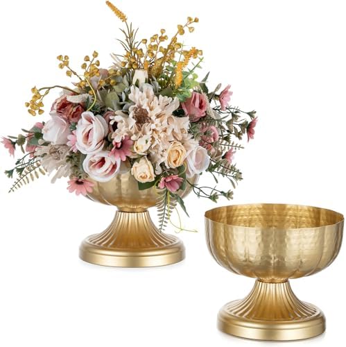 Amazon.com: NUPTIO Gold Vases for Centerpieces Wedding: Hammered Brass ...