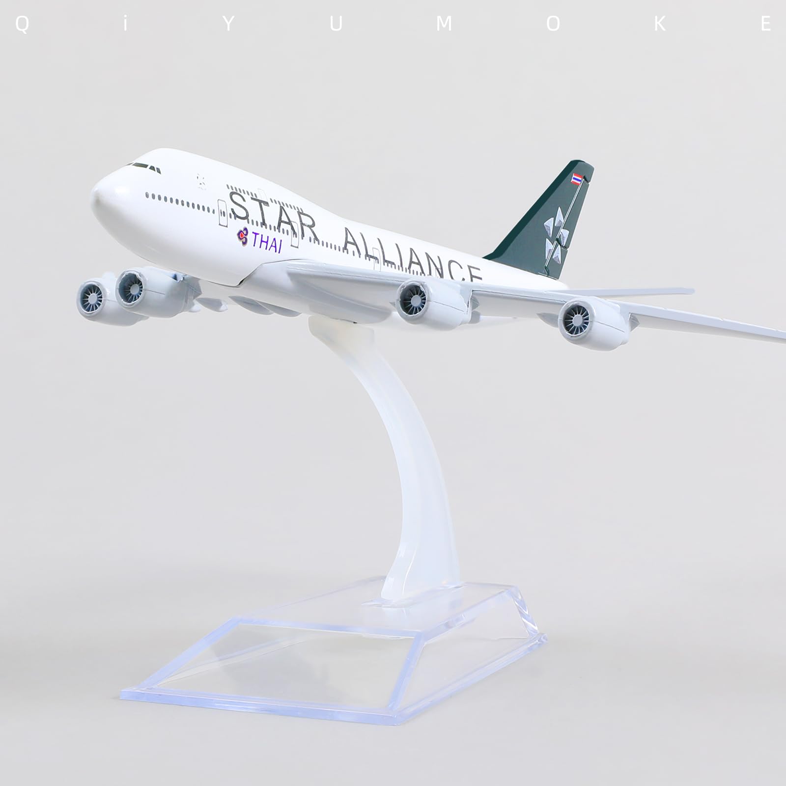 QIYUMOKE Boeing 747 Star Alliance Airlines 1/400 One-piece Diecast ...