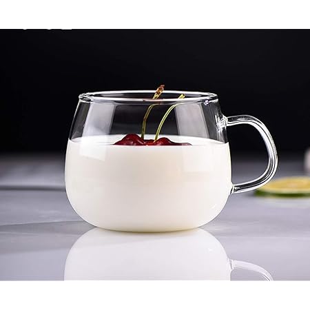 Buy PrimeWorld Glass Coffee Cappuccino Tea Multipurpose Mug with Handle ...