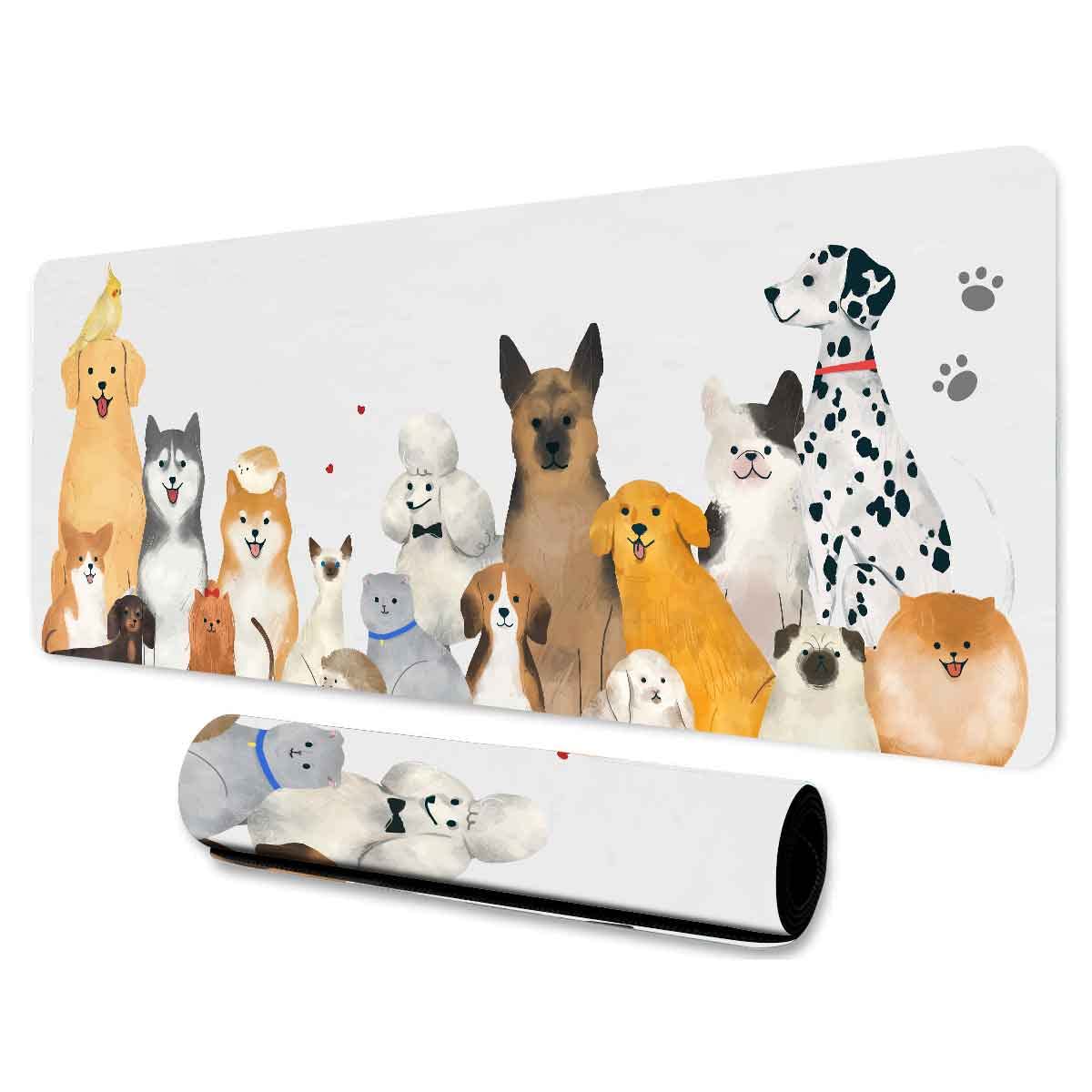 Amazon.com: LshyMn Puppy Dog Large Mouse Pad 31.5x11.8x0.12 Inches ...