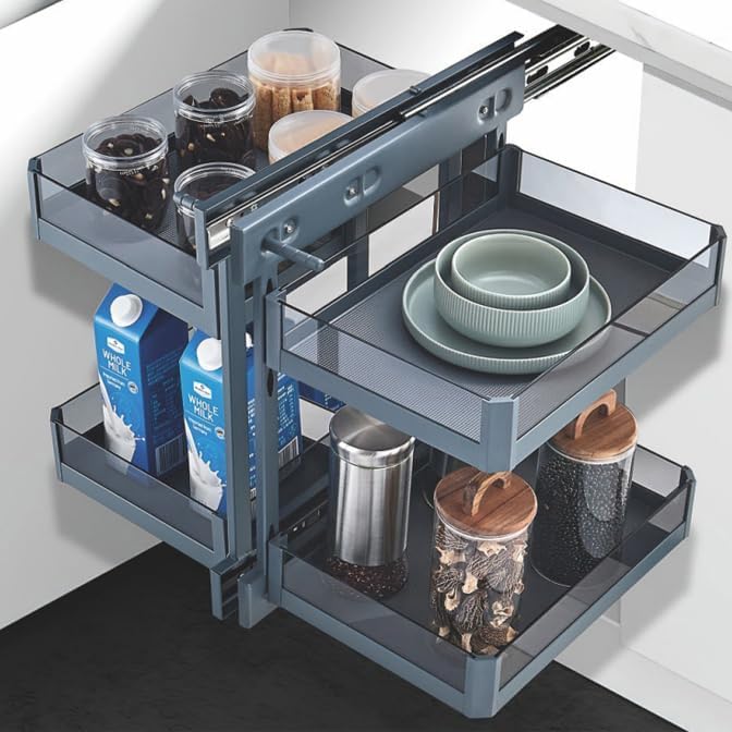 Rely-on 2 Layer Toughened Glass Soft Close Universal Magic Corner ...