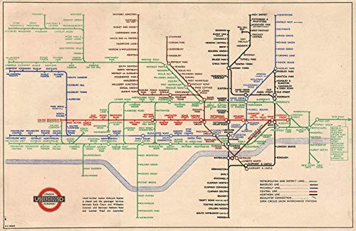 London Underground Tube Map Plan Addison Uxbridge Rd Middle Circle ...