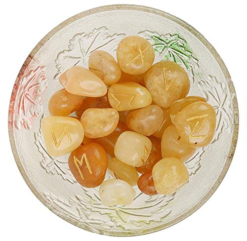 Excel Yellow Aventurine Runes Crystal Rune Stones Viking Runes Elder ...