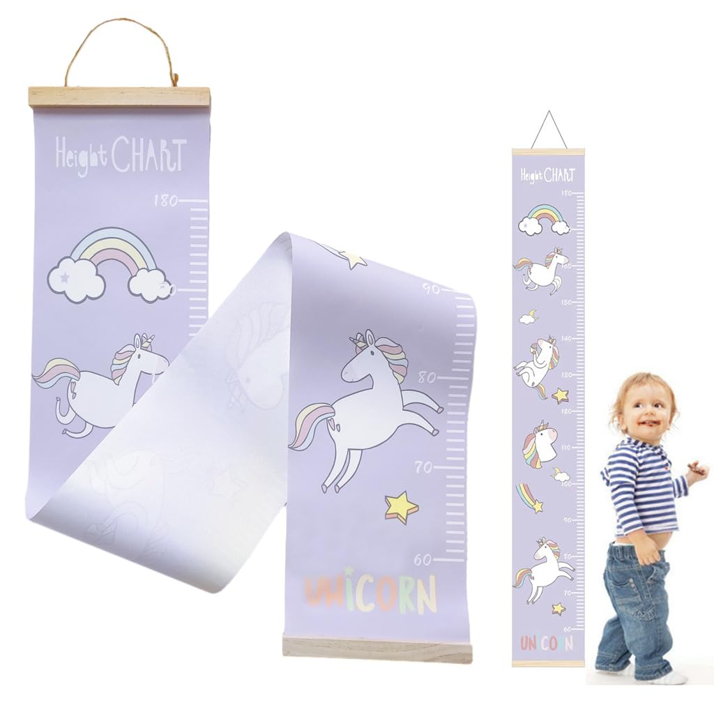 Buy SNOWIE SOFT Cartoon Unicorn Growth Chart For Kids 60-180Cm Wall ...