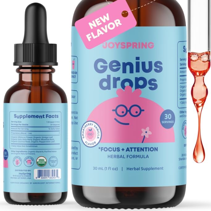 Amazon.com : JoySpring Genius Drops Smartberry Vanilla | Herbal Focus ...