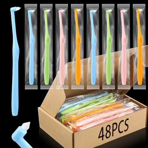Amazon.com: Qinyoung 48 Pcs End Tuft Toothbrush Individually Wrapped ...