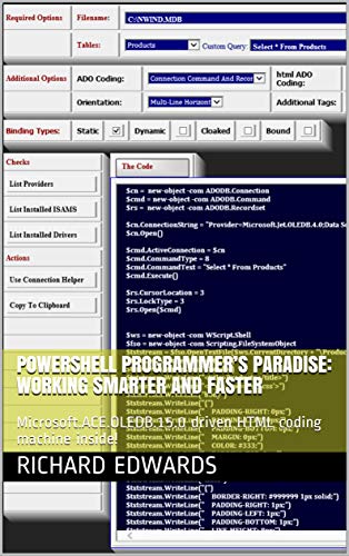 Amazon.com: POWERSHELL PROGRAMMER’S PARADISE: WORKING SMARTER AND FASTER: Microsoft.ACE.OLEDB.15 ...