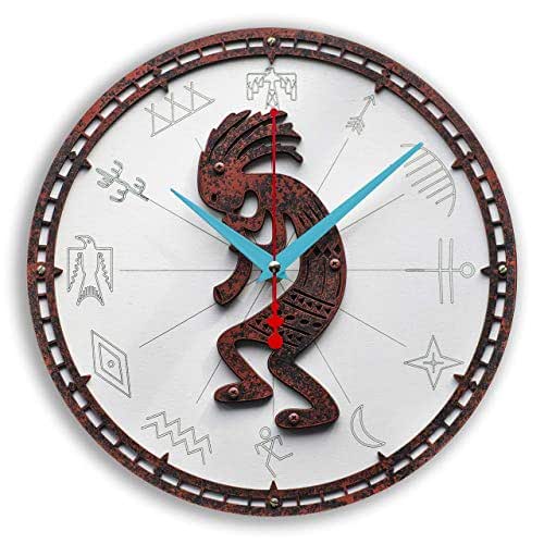 Amazon.com: Kokopelli Rusty Metal Wall Clock, large native american ...