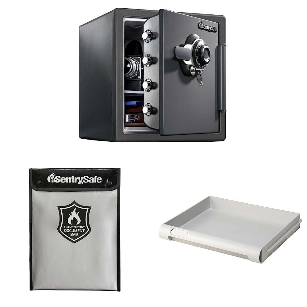 SentrySafe Fireproof and Waterproof Steel Home Safe, 1.23 Cubic Feet ...
