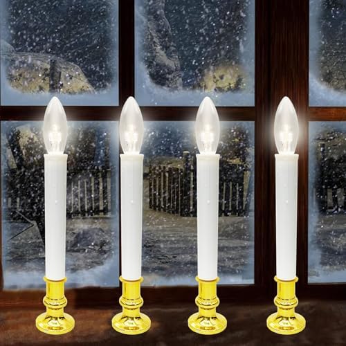 Amazon.com: 4 Pack Christmas Window Candles Lights, Battery Operated ...