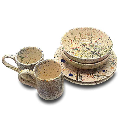 Amazon.com: Italian Ceramic Breakfast dinnerware set - Hand Painted ...