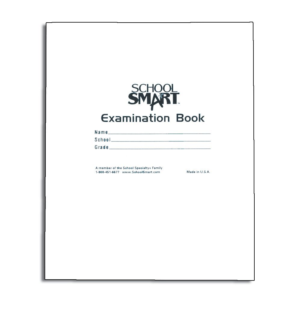 School Smart Examination Blue Book, 7" x 8-1/2", 8 Sheets, White Paper ...