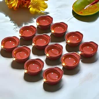 B S NATURAL Water Sensor Electric LED Diyas Plastic Flameless ...