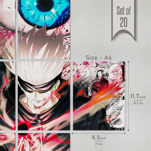 RedCloud Set of 20 PEEL N STICK Self Adhesive Satoru Gojo Jujutsu ...