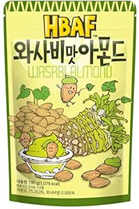 Amazon.com : Gilim HBAF Korean Seasoned Almonds (Wasabi, 1 x 210 gram pack) : Grocery & Gourmet Food
