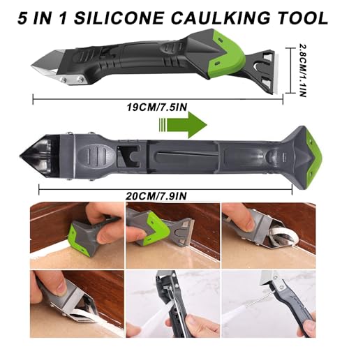 Silicone Remover Tool, 5 in 1 Silicone Sealant Remover Caulking Tool ...