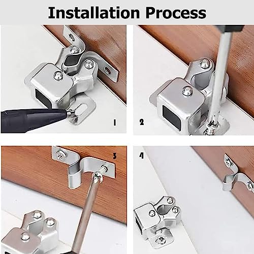 20 Pieces Push Lock Cabinet Door Locks, Stainless Steel Latch Catch ...