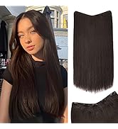 Amazon.com : ODINSON Clip in Hair Extensions - Straight Black U-Shaped ...