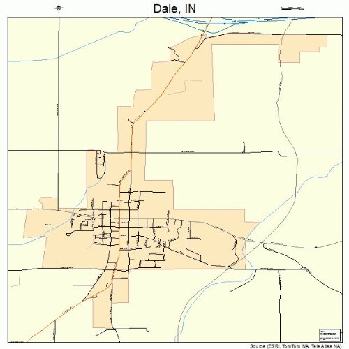 Large Street & Road Map of Dale, Indiana IN - Printed poster size wall ...