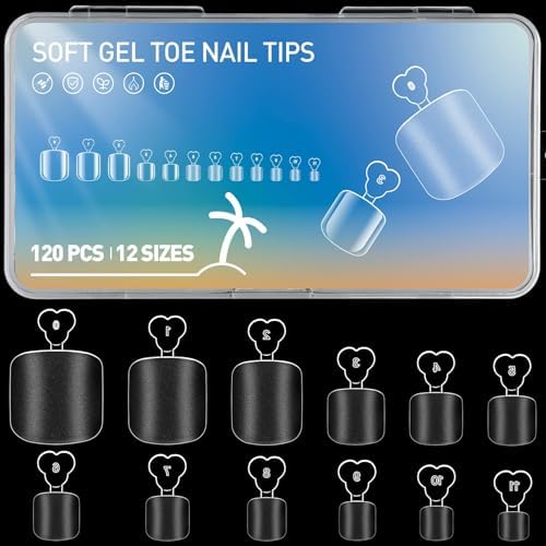 Amazon.com : AORAEM Fake Toenails 120PCS Soft Gel Full Cover Toe Nail ...