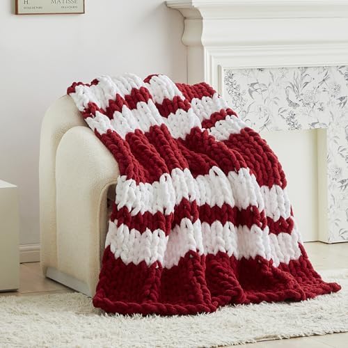 Amazon.com: L'AGRATY Chunky Knit Blanket Throw - Soft Chunky Throw ...