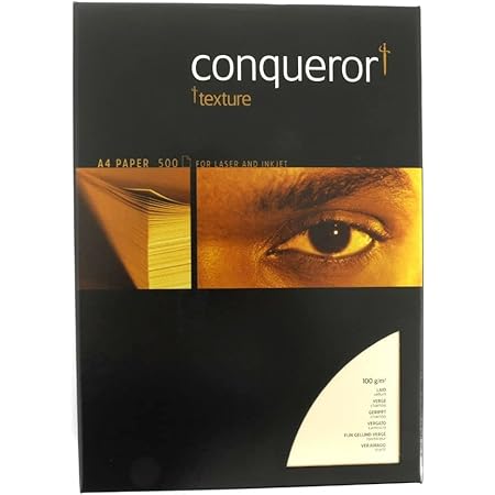 100 Sheets A4 Conqueror Laid (Textured) Vellum (Deep Cream) Paper ...