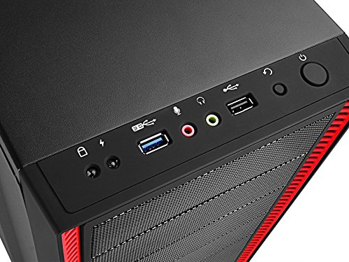 DEEPCOOL TESSERACT SW RD Mid Tower Computer Case, 2 Red LED Fans Side ...