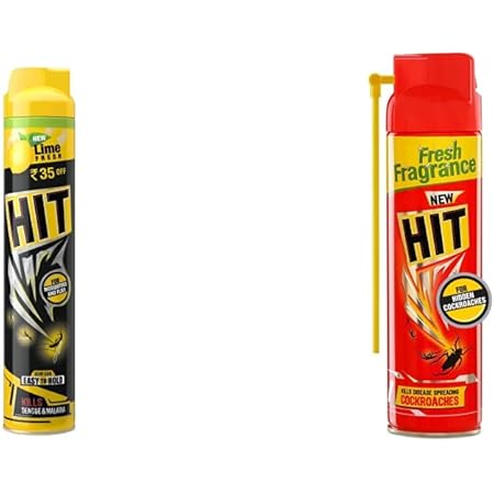 HIT Lime Flower Insect Spray, 400ml & HIT Spray Crawling Insect Killer ...