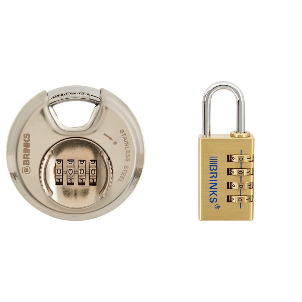 BRINKS 173-80051 Stainless Steel Resettable Combination Discus Padlock ...