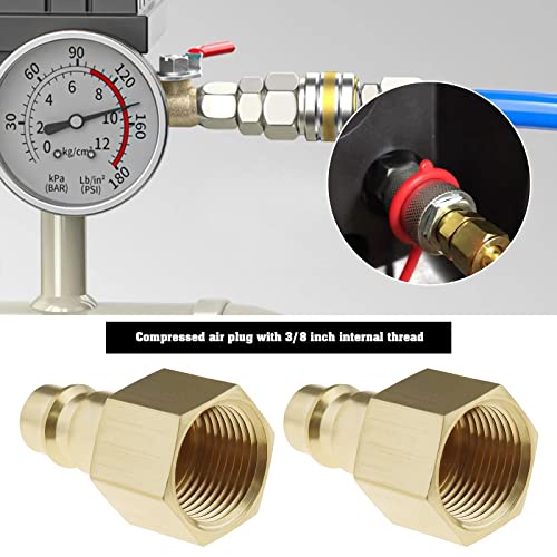 EMSea 2PCS Compressed Air Plug Nipples NW 7.2 with 3/8 Inch Internal Thread for Compressed Air ...