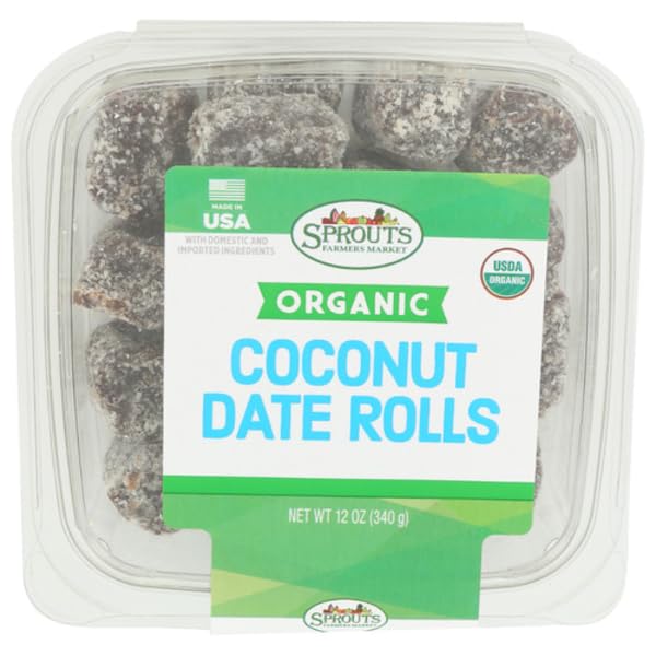 Amazon.com: Sprouts Organic Coconut Date Roll - 12 oz : Grocery & Gourmet Food