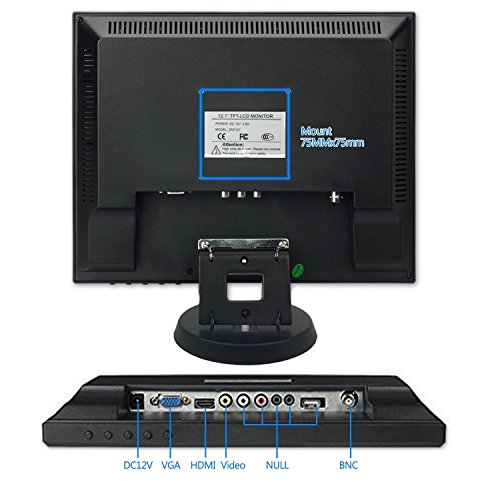 TPEKKA 12" Inch Square CCTV Monitor Mini Portable TFT LCD 4:3/16:9 ...