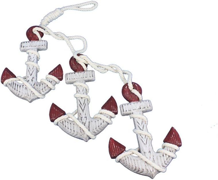 Amazon.com: Wooden Rustic Triple Anchor Set 7" - Red : Home & Kitchen