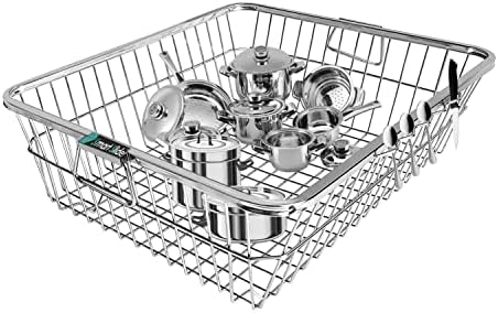 SmartSlide Stainless Steel Dish Drainer Rack (22L X 17W) / Utensils ...