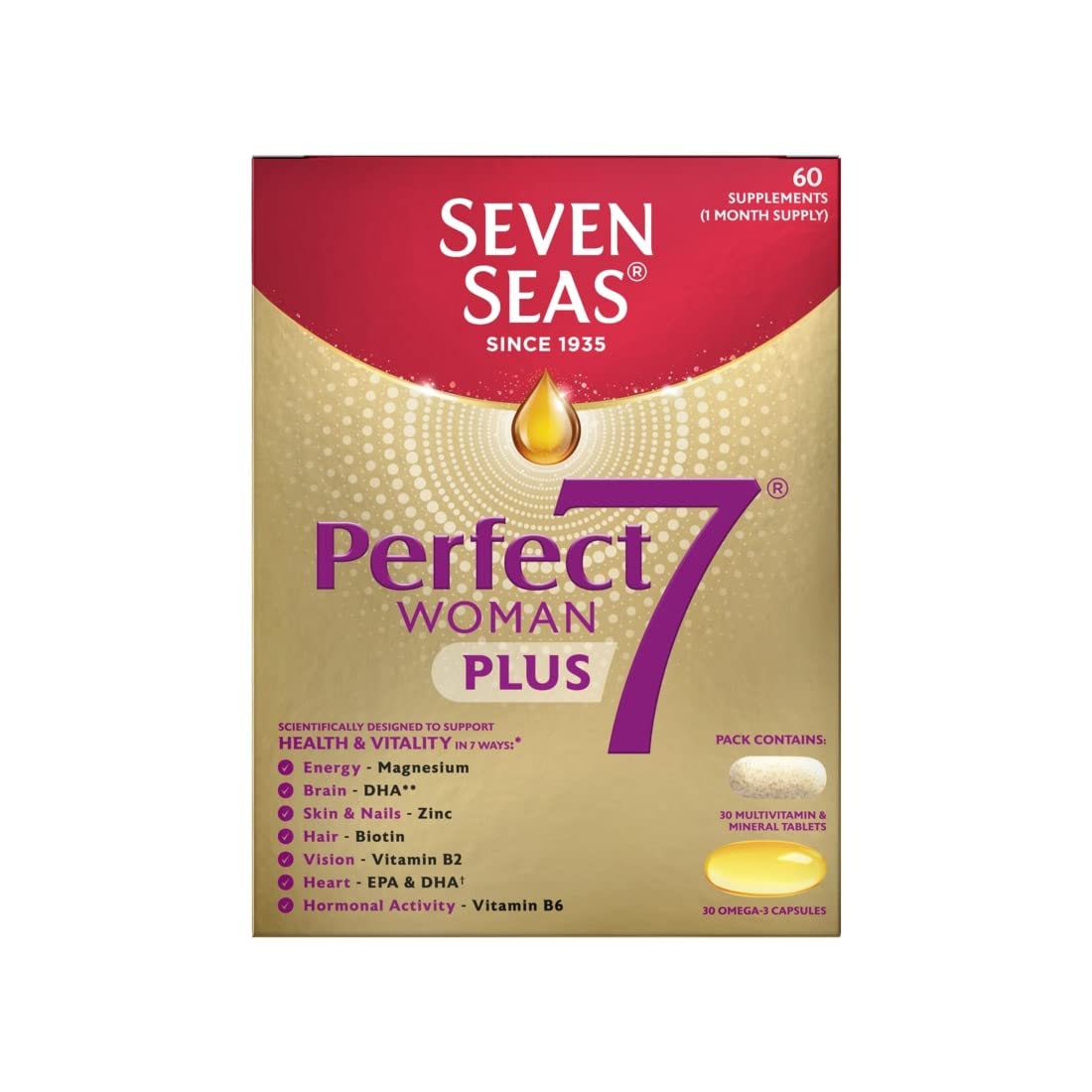Buy Seven Seas Perfect7 Woman Multi With 250 mg Omega-3 ents & 1000 mg ...