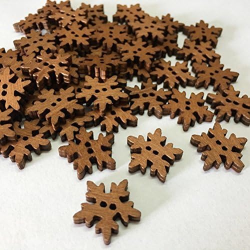 Amazon.com: SUPVOX 100pcs Christmas Wooden Snowflake Buttons White Mini ...