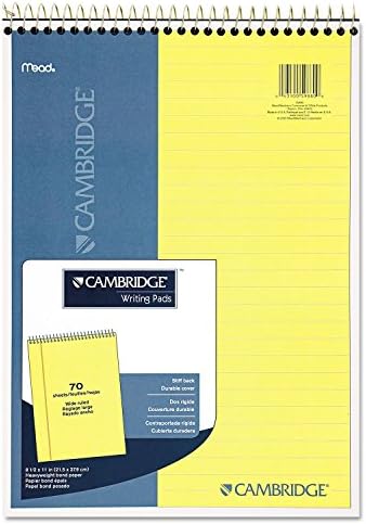 Mead Legal Pad, Top Spiral Bound, Wide Ruled Paper, 70 Sheets Count , 8 ...