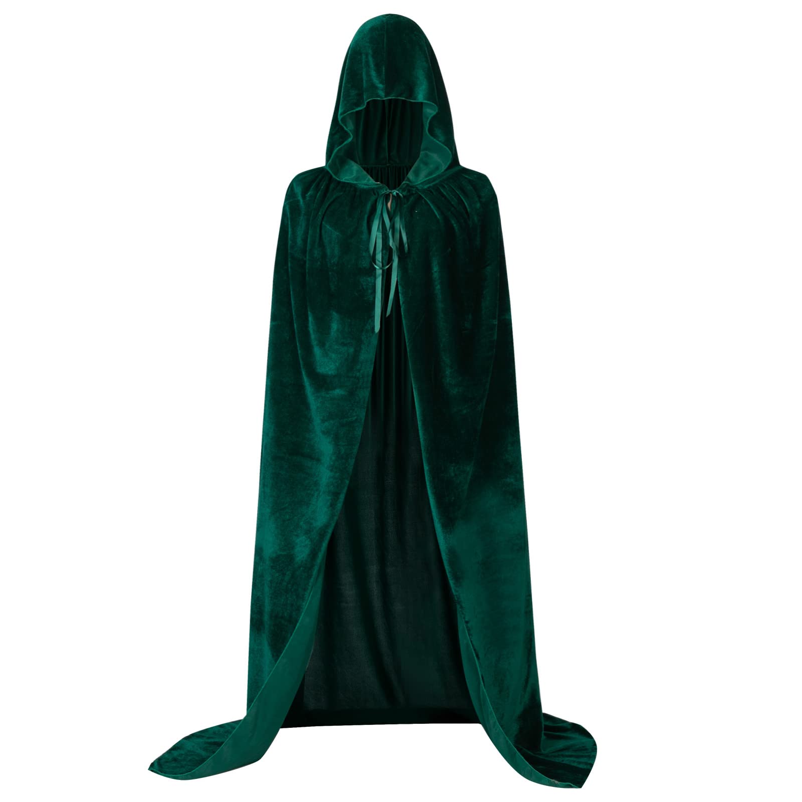 Velvet Halloween Cloak with Hood, Vampire Cape Hooded Cloak Adult ...