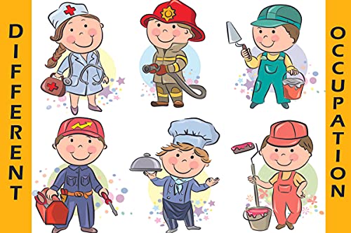 Buy Educational Poster for Kids|Different Occupation|Cartoon Sticker ...