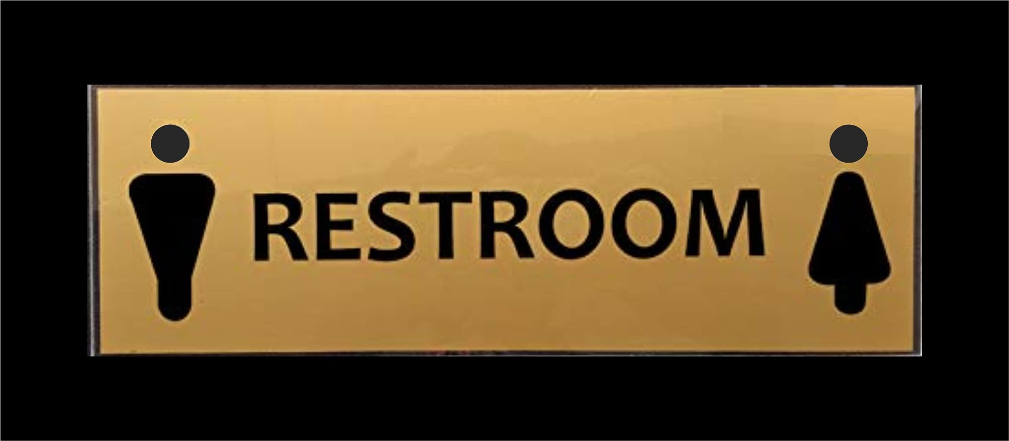 Buy ZEDEF Restroom Ladies Gents Gold Black Laminated Acrylic Glass ...