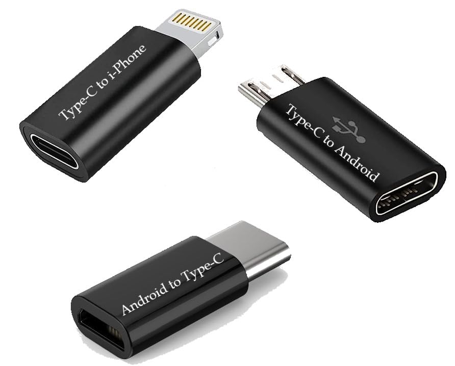 BLAXSTOC BLX-3 Mini Connectors, Type-C to Micro USB(Android), Type-C to ...