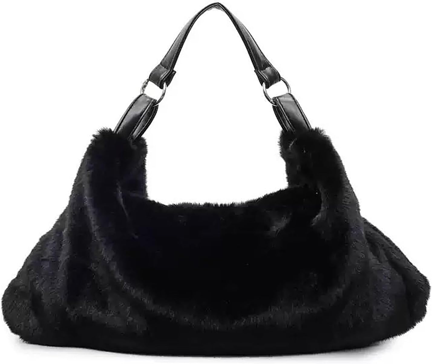 WSTWYC fur purse for women,Winter Fluffy Bags Fuzzy Tote Bag Handbags ...